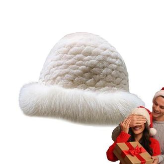 Generic Bonnet en fausse fourrure, chapeau de p&ecirc;cheur chaud pour femme en hiver, moelleux et chaud, bonnet en fausse fourrure confortable et doux pour femme e