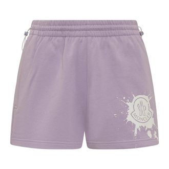 Moncler Baumwollshorts mit Print - - Shorts - Damen - Lila - XS