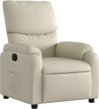 vidaXL Fauteuil inclinable Crème Similicuir Vidaxl