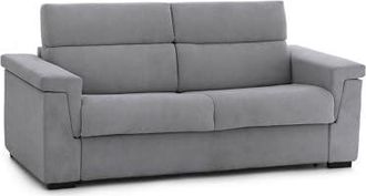 Talamo Italia 2-Sitzer festes Sofa Ondina, Lineares Sofa für Wohnzimmer, gepolstert, Abnehmbarer Bezug, 100% Made in Italy-Qualität, 185x95 h100 cm, Grau