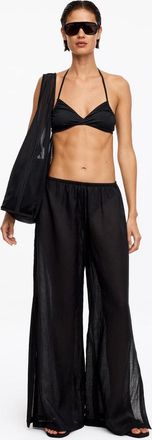 Arket Gerafftes Triangel-Bikinioberteil -Schwarz