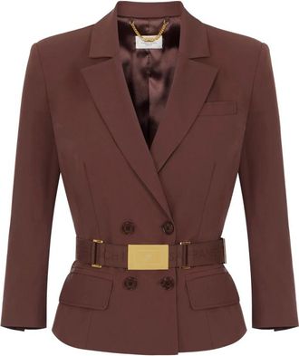 Elisabetta Franchi Femme, Vestes, Brun, Taille: 38 FR Elisabetta Franchi Vestes Brown