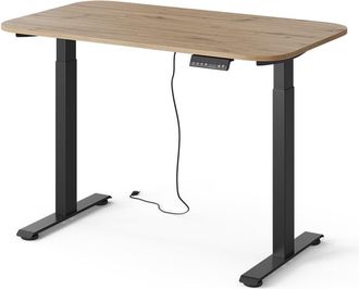 Vicco h&ouml;henverstellbarer elektrischer Schreibtisch Elevate, Schwarz/Artisan, 120 x 70 cm, 2 Motoren, 100 kg Tragkraft