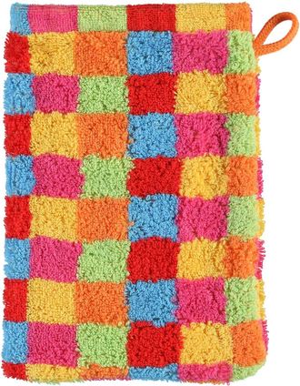CawÖ 7017 Lifestyle Karo Waschhandschuh 16 x 22 cm 6er Set