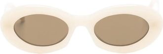 Saint Laurent Eyewear lunettes de soleil à monture ovale - Blanc