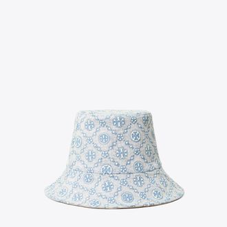 Tory Burch Damen Fischerhut aus Denim mit T-Monogramm