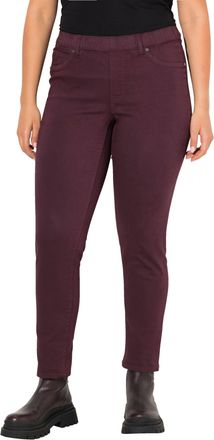 Ulla Popken Damen Schlupfjeans Sienna, Schmales Bein, Elastikbund Hose, Braun, 33W / 32L EU