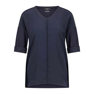 Marc Cain L&auml;ssige Baumwollmischung Blusenshirt - - Blouses & Shirts - Damen - Blau - M