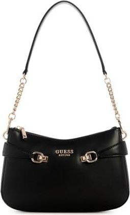 Guess Lorelei Top Zip Shoulder Bag, Sac &agrave; bandouli&egrave;re Femme, Noir, Taille Unique