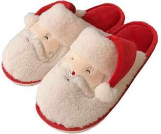 Generic Pantoufles de No&euml;l duveteuses pour homme et femme - L&eacute;g&egrave;res et d&eacute;contract&eacute;es - Respirantes - Pantoufles moelleuses et chaudes - Chaussures de chambre 