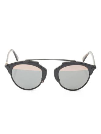 Dior lunettes de soleil &agrave; effet &eacute;caille de tortue (ann&eacute;es 2010) - Noir