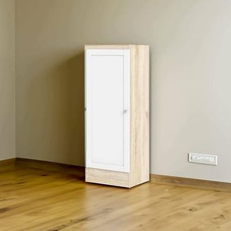 Dmora B&uuml;cherregal Amarante, B&uuml;roregal, Mobiler Buchhalter, B&uuml;cherbrett, 41x28 h107 cm, Eiche und Wei&szlig;