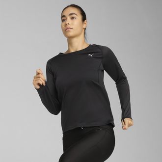 Puma Haut de running &agrave; manches longues VELOCITY Femme, V&ecirc;tements, Noir, XL