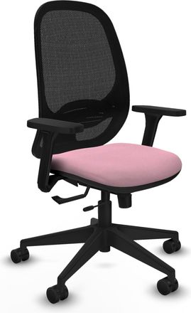 Piqueras y Crespo Rosa Schreibtisch mit Rollen Cilanco mit 3D-Armen, h&ouml;henverstellbare Lendenwirbelst&uuml;tze, ausgestattet mit Syncro/Traslack und Schneidschaum, Schwarz/R