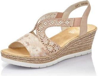 Rieker Femme Sandales 61916, Dame Sandales à Plateforme,Sandale à Plateforme,Chaussure dété,Confortable,Semelle épaisse,Rose (Rosa / 31),42 EU / 8 UK