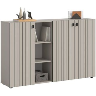 ebuy24 Station Schuhschrank 3 T&uuml;ren, 3 Regalb&ouml;den Kaschmir Dekor