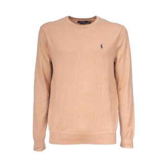 Polo Ralph Lauren Pima Baumwolle Langarm Rundhalsausschnitt Pullover - - Knitwear - Herren - Beige - 2XL