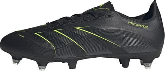 adidas Unisex Predator League Soft Ground Football Boots Fußballschuhe, Core Black/Carbon/Lucid Lemon, 40 2/3 EU