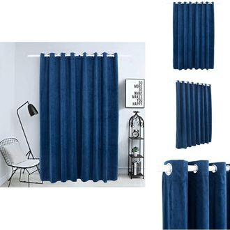 vidaXL Verdunkelungsvorhang mit Metall&ouml;sen Smat Dunkelblau 290x245 cm - Dunkelblauer Vorhang - Samtvorhang - Verdunklungsvorhang - Wohnraumdekoration