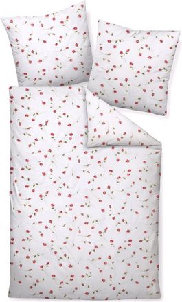 Janine Bettw&auml;sche Tango, Hellrot, Textil, Blume, 135x200 cm, Textiles Vertrauen - Oeko-Tex, schadstoffgepr&uuml;ft, saugf&auml;hig, hautfreundlich, atmungsaktiv, pfleg