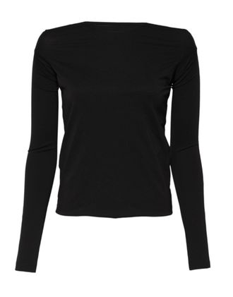 Dolce & Gabbana Womens Wool-Blend Crew Neck Sweater Black Acrylic Alpaca