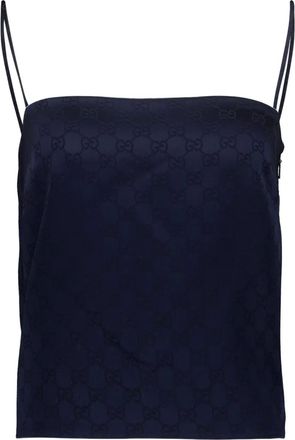 Gucci Satintop mit GG-Monogramm - Blau