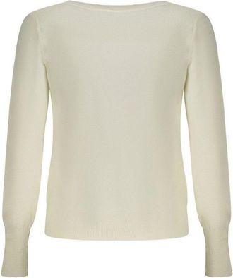 Guess Strickpullover Damen Strickjacke Wei&szlig; - Cardigan mit V-Ausschnitt & Strassdetails