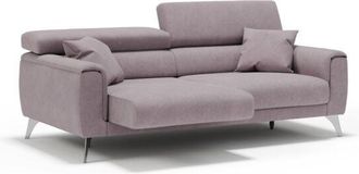 Divani.Store Caravaggio Sofa mit verschiebbaren Sitzen aus wasserfestem, weichem Stoff T02 199 cm Creme
