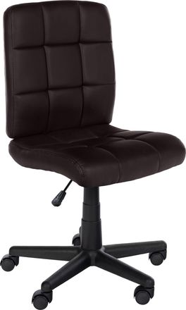 Clp Bürostuhl Farson Kunstlederbezug I Arbeitsstuhl mit Rückenlehne I Drehstuhl höhenverstellbar I Arbeitshocker bis 135 kg belastbar, Farbe:braun