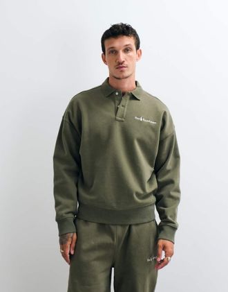 Polo Ralph Lauren sweat-shirt polo &eacute;pais &agrave; logo script en kaki-Vert