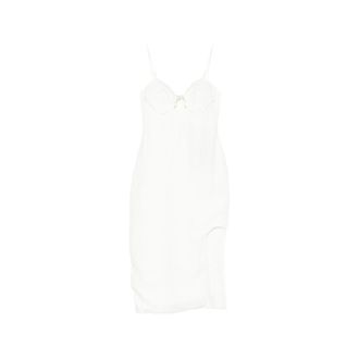 Farm Rio Shell-detail Bodice Pearl Midi Dress