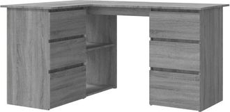 vidaXL Vidaxl - Bureau dangle Sonoma gris 145x100x76 cm Bois dingénierie