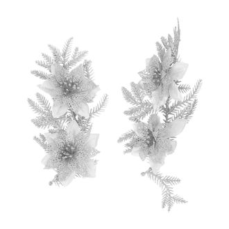 BESPORTBLE 2 St&uuml;ck Weihnachtsbaum Anh&auml;nger Blumenanh&auml;nger aus Kunststoff Stoff Silber Glitzernd Weihnachtsdeko zum H&auml;ngen f&uuml;r Baum und Heimdekor