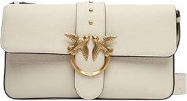 Pinko sac à épaule bandoulière Love One Classic Slouchy FL Bianco Seta - Antique Gold écru