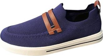 Generic Chaussure de Marche Homme Pied Large Slip on Baskets Maille Tiss&eacute;e Lacets Respirante et Antid&eacute;rapante Caoutchouc Semelle Chaussures Sentier Dext&eacute;rieur