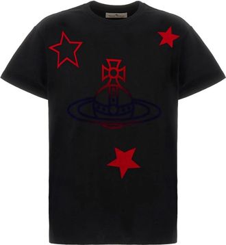 Vivienne Westwood Homme, Tops, Noir, Taille: XS Orb And Stars Classic T-shirt