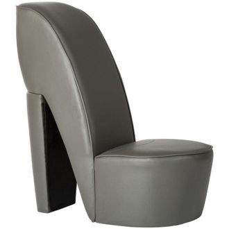 vidaXL Vidaxl - Chaise en forme de chaussure &agrave; talon haut Gris Similicuir