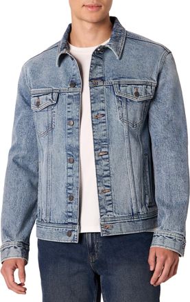 Amazon Essentials Herren Regular-Fit Denim-Jacke mit geringem Stretchanteil, Hell Getönt, XXL