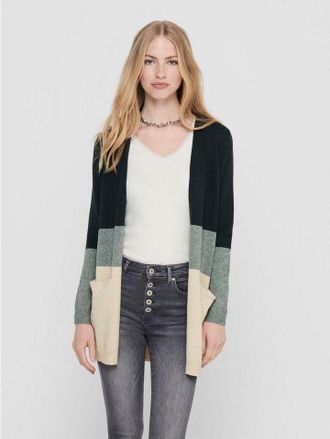 Only Cardigan Langes Design Strickjacke Cardigan mit f&uuml;r Damen Normal Fit unifarben elastisch Ohne Verschluss Basic-Style