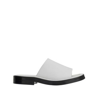 Ferragamo Femme, Chaussures, Blanc, Taille: 40 1/2 EU Sandales Slides en Cuir Blanc