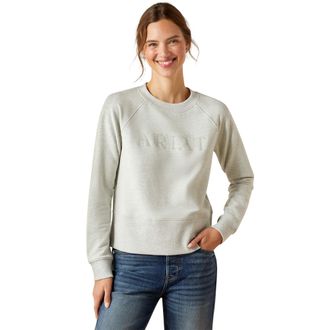 Ariat Womens Martine Sweatshirt Long Sleeve in Heather Grey, Size X-Large, by Ariat