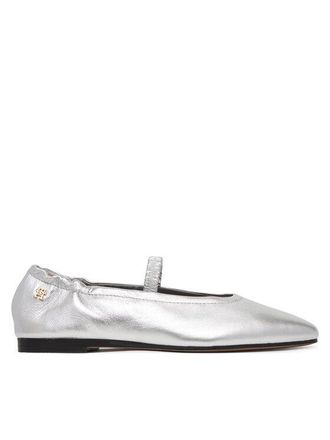 Tommy Hilfiger Ballerinas Silver Lth Ellastic Ballerina FW0FW09466 Silberfarben