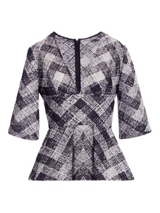 Elie Saab blouse p&eacute;plum &agrave; chevrons - Gris
