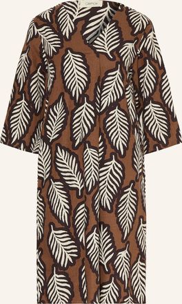 Cartoon Cartoon Kleid Mit 3/4-Arm Und Leinen braun