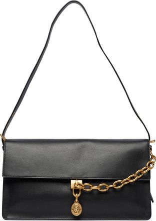 Tommy Hilfiger Handtasche Tommy Hilfiger Crest Leather Conv Shoulder Bag AW0AW19015 Schwarz