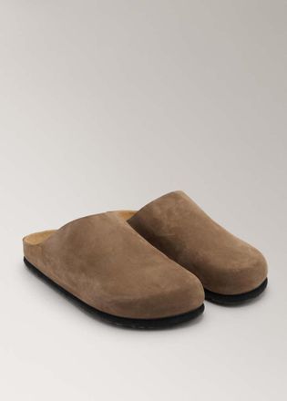 Mango Sabots cuir minimalistes marron - Femme - 36 - MANGO