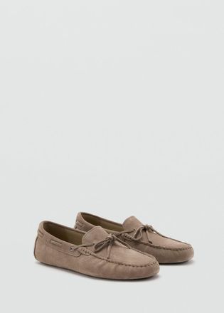 Mango Mocassins driver en daim cordons sable - Homme - 40 - MANGO MAN