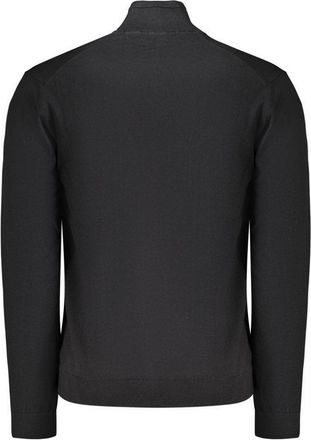 Napapijri Strickpullover Schwarze Herren-Strickjacke mit Rei&szlig;verschluss - Relaxed Fit, Elega