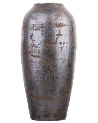 Beliani Klassische Dekovase Retro Stil Terracotta Antik- Optik dunkelgrau Lorca