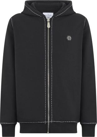 Philipp Plein Homme, Sweatshirts et sweats &agrave; capuche, Noir, Taille: M Zip-throughs